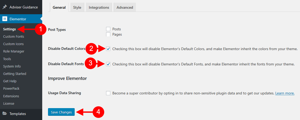 How To Disable Elementor Default Colors And Fonts | Scratch Code